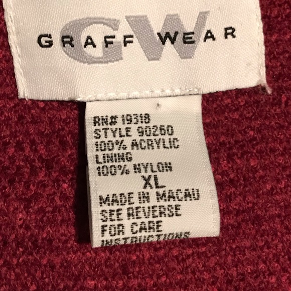Graff Wear | Jackets & Coats | Graff Wear Burgundy Frayed Tweed Jacket ...